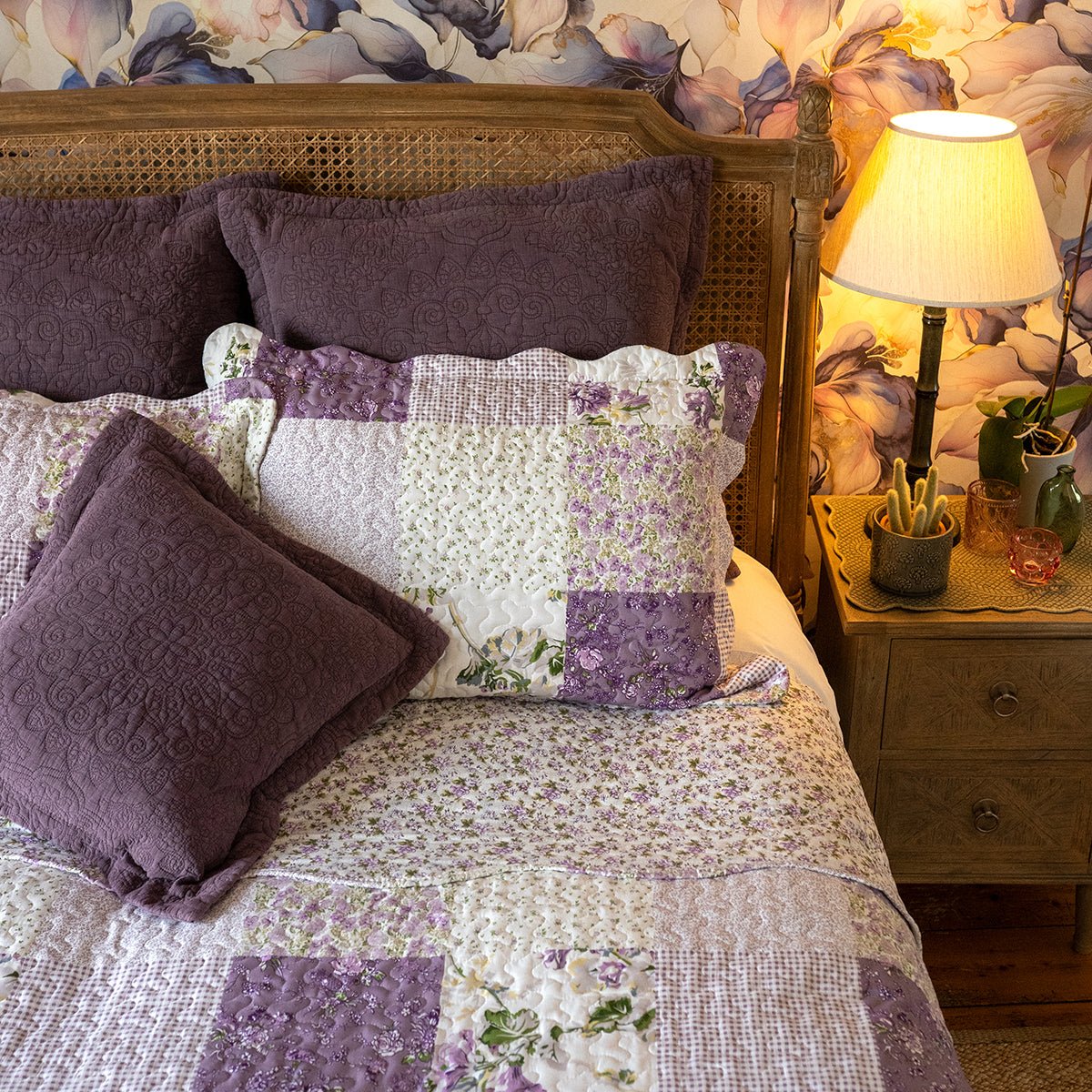 Melissa Lilac Patchwork Bedspread – Forever England